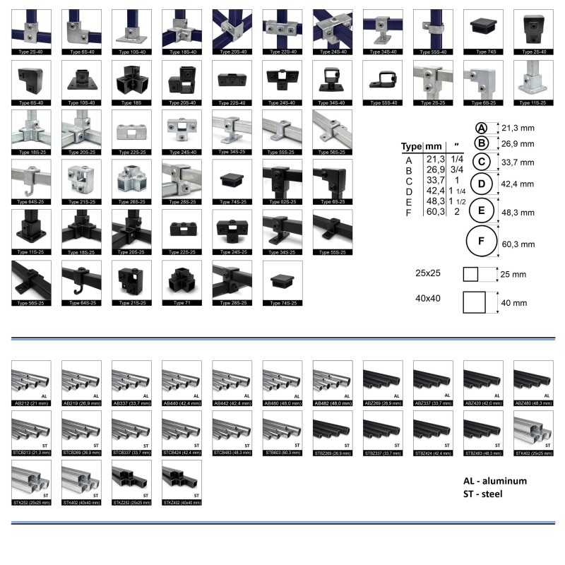 Tube clamp - Crossover 90° 33,7 mm Typ 28 Cast iron | KLEMP