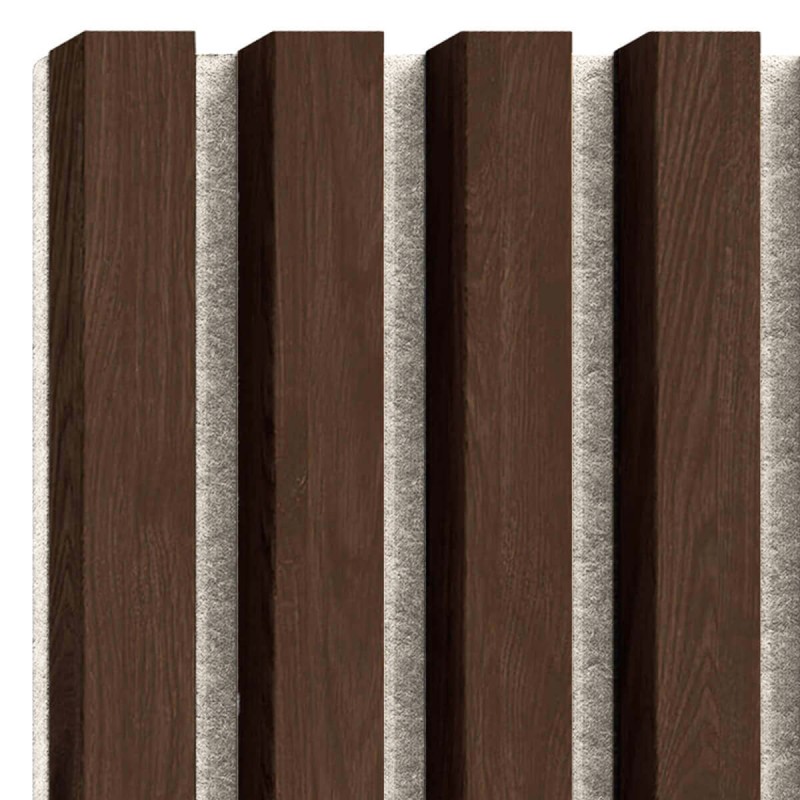 MDF laths on felt 275x30 cm - Walnut | Tubefittings.eu