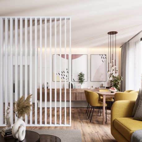 Freistehende Lamellenwand - Weiß Matt - KLEMP