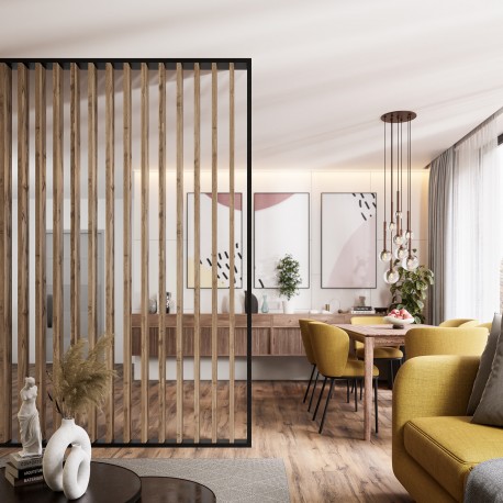 Free standing slat wall - Natural oak - KLEMP