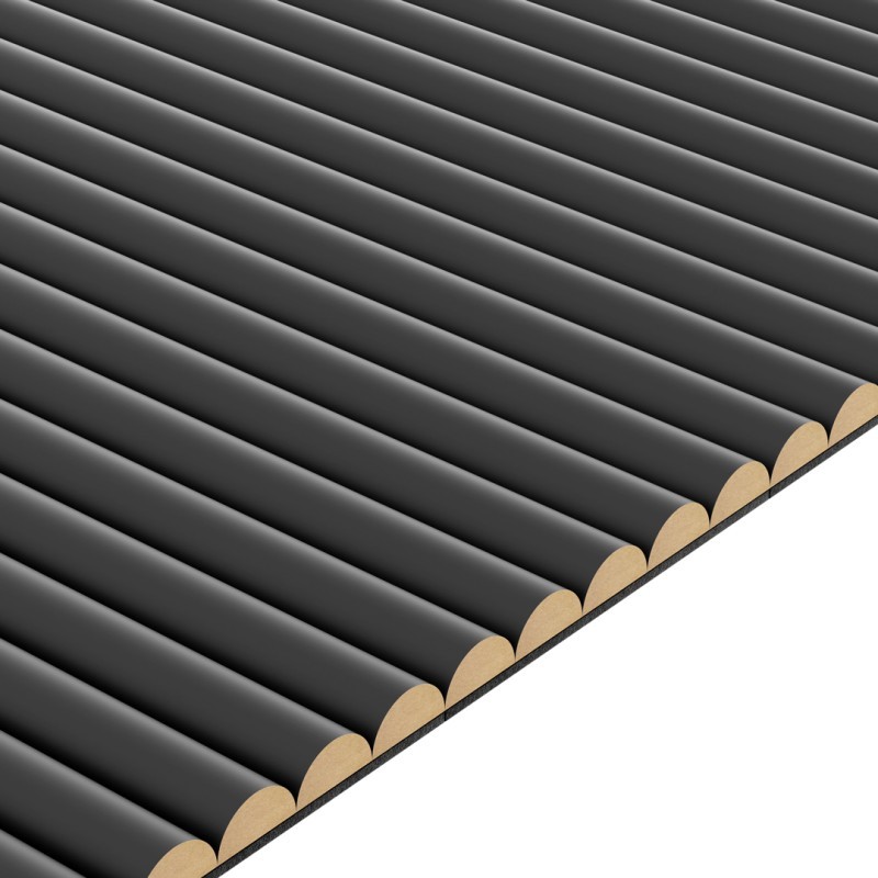 Paneles estriados de MDF - Negro mate - 6 pieza | Tubefittings.eu