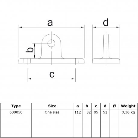 Rohrverbinder - Gelenkfußhalter Typ 50 Temperguss | KLEMP